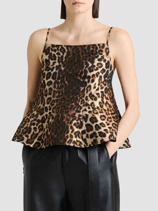Givenchy Sliced Top In Leopard Jacquard