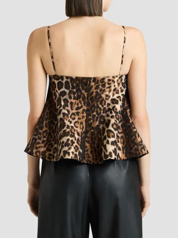 Givenchy Sliced Top In Leopard Jacquard
