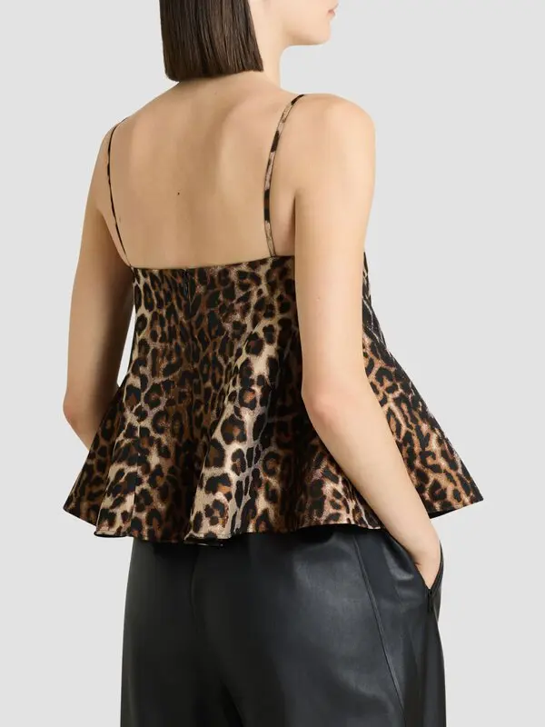Givenchy Sliced Top In Leopard Jacquard