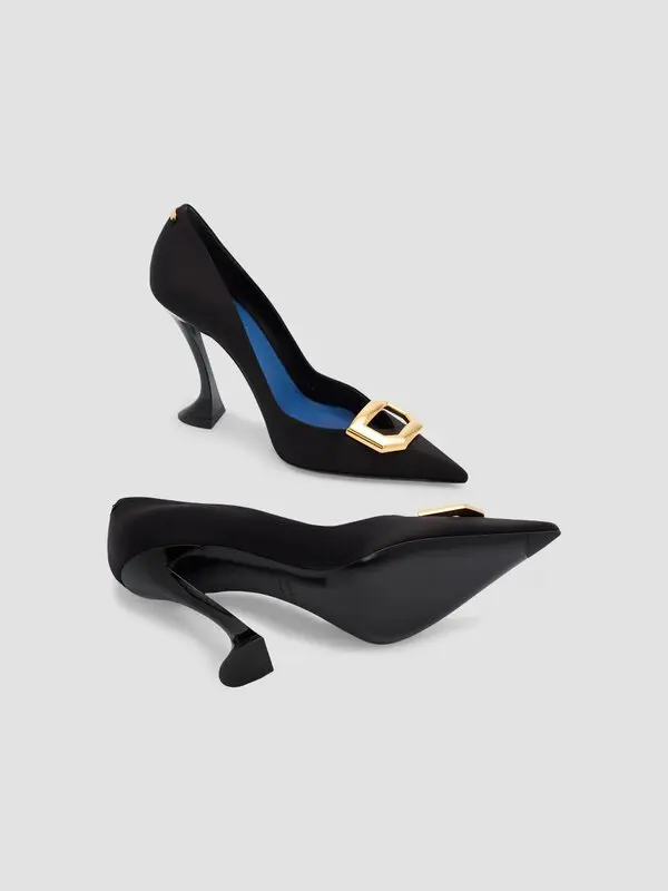 LANVIN 100mm Midnight Step Buckle Pumps - Black