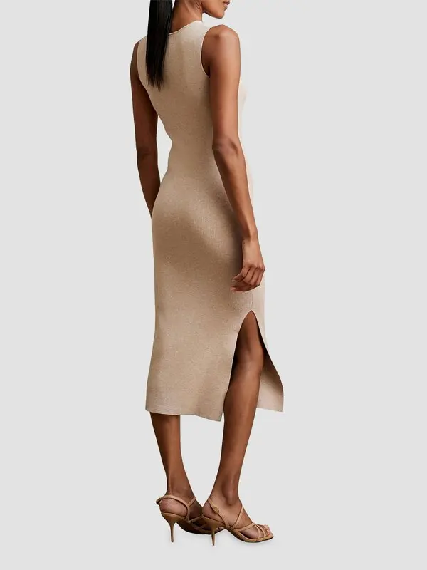 REISS Nola Sleeveless Knit Midi-dress