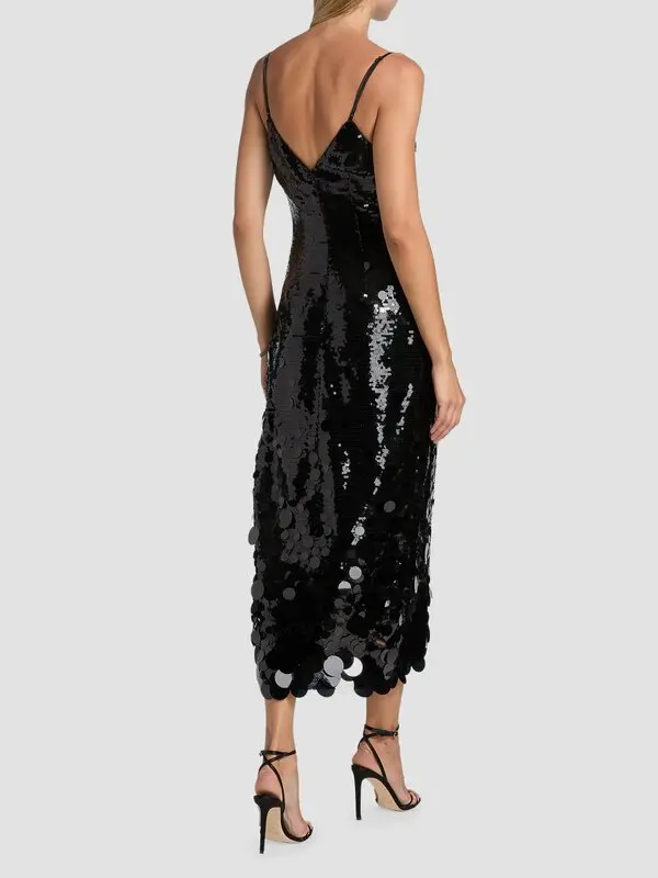 MILLY Rae Sequin-embellished Midi-dress