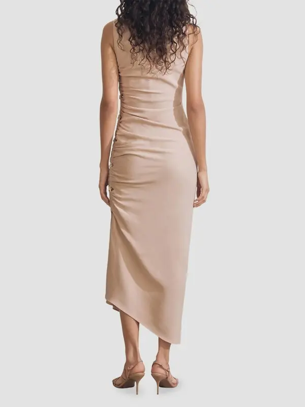 REISS ATELIER Brooke Lace-up Midi-dress