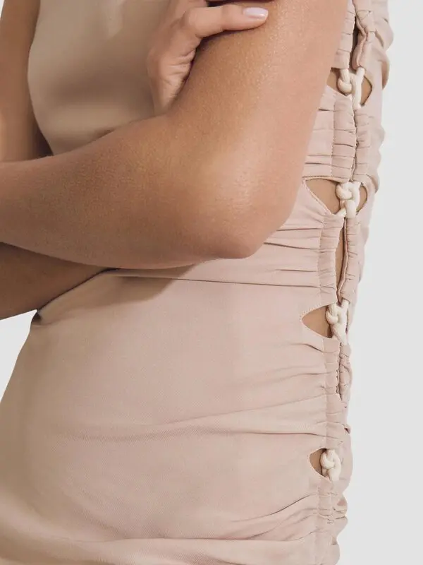 REISS ATELIER Brooke Lace-up Midi-dress