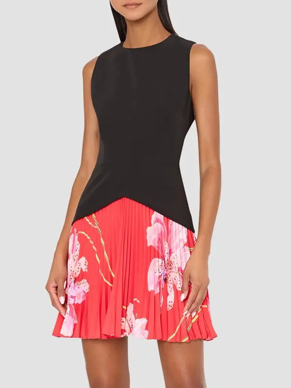 MILLY Haddy Printed Pleated Minidress
