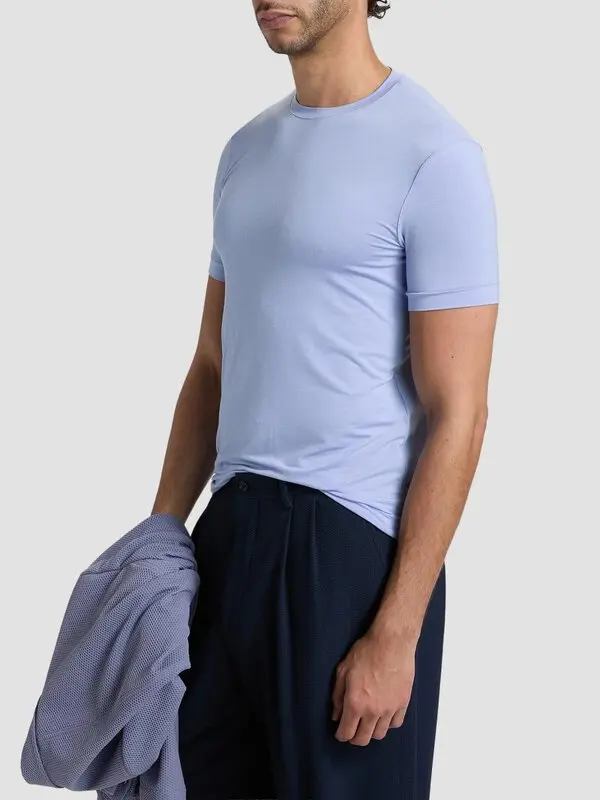Giorgio Armani Stretch Jersey Crewneck T-shirt - Solid Light