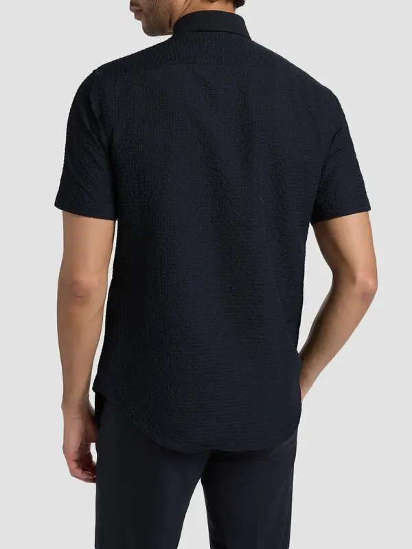 Emporio Armani Textured Tech Seersucker Sport Shirt