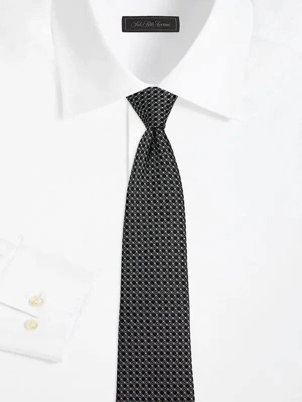 Giorgio Armani Geometric Woven Silk Jacquard Tie - Black