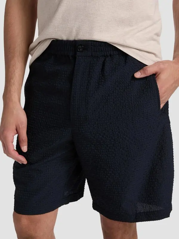Emporio Armani Textured Tech Seersucker Shorts