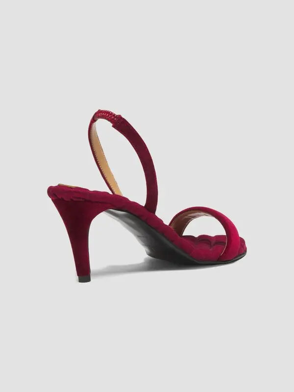 Aera Claudia 70mm Vegan Velvet Slingback Sandals
