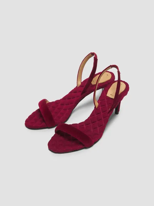 Aera Claudia 70mm Vegan Velvet Slingback Sandals