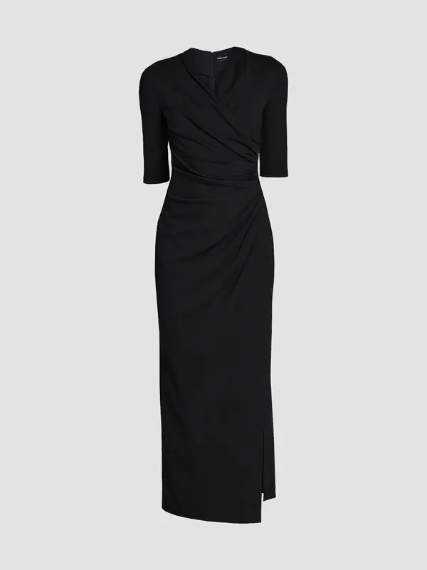 Giorgio Armani Ruched Midi-dress - Black