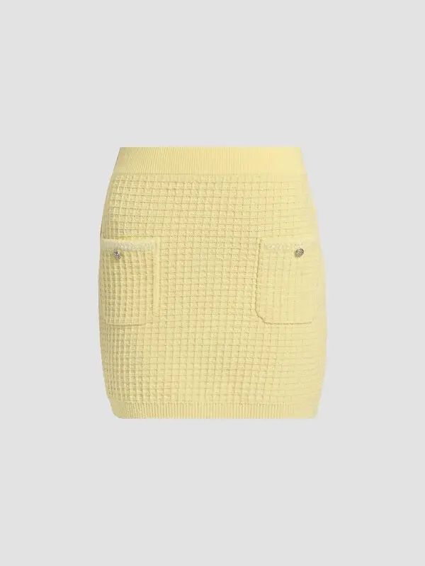 MILLY Saige Textured Knit Miniskirt