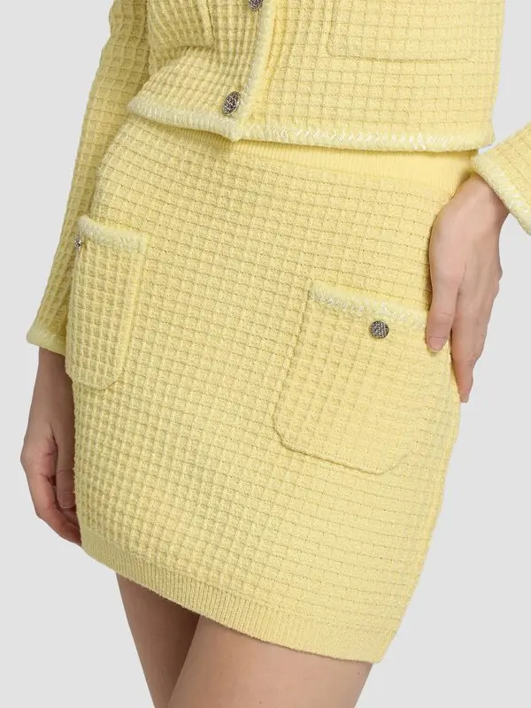 MILLY Saige Textured Knit Miniskirt