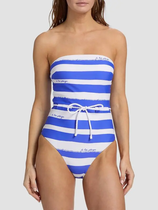 MILLY La Plage Belted One-piece Swimsuit