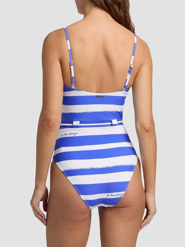 MILLY La Plage Belted One-piece Swimsuit