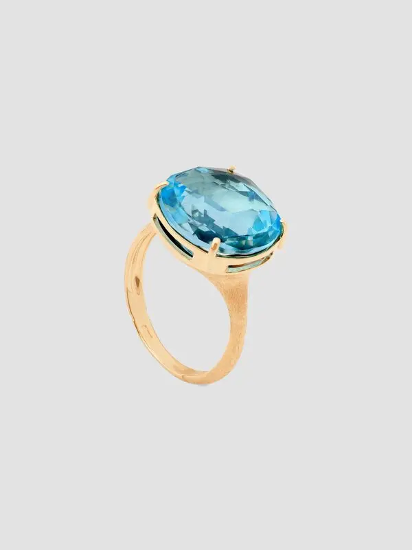 Marco Bicego Jaipur Color 18k & Blue Topaz Ring - Yellow Gold