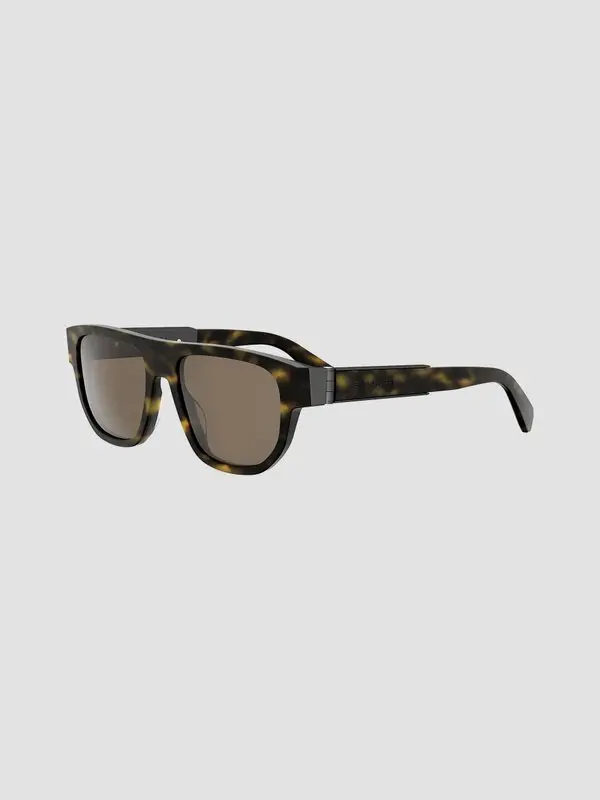 BVLGARI Aluminium 55mm Rectangular Sunglasses - Dark Havana Brown