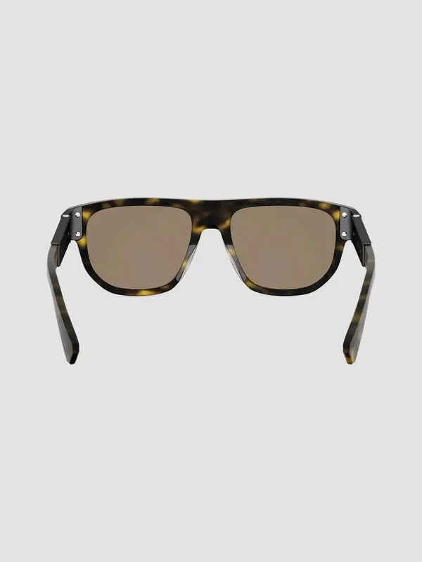 BVLGARI Aluminium 55mm Rectangular Sunglasses - Dark Havana Brown