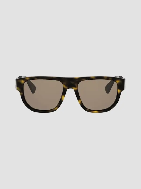BVLGARI Aluminium 55mm Rectangular Sunglasses - Dark Havana Brown