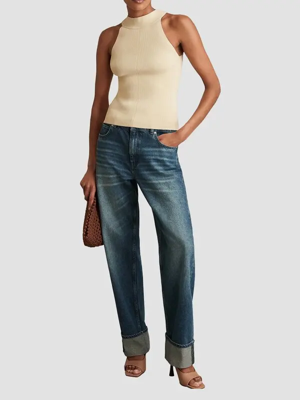 REISS Lacey High-neck Top