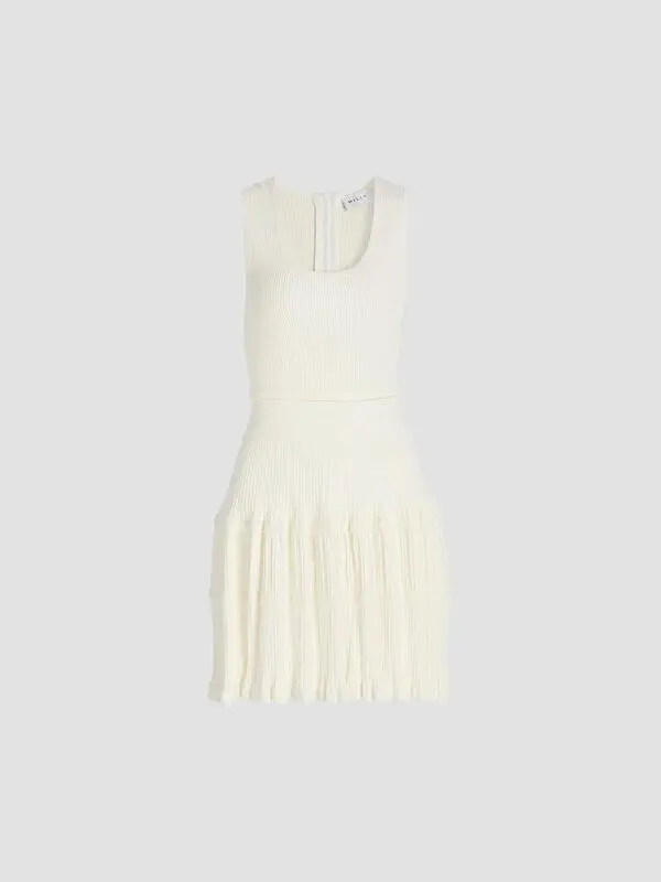 MILLY Suri Scallop-trim Fit & Flare Minidress