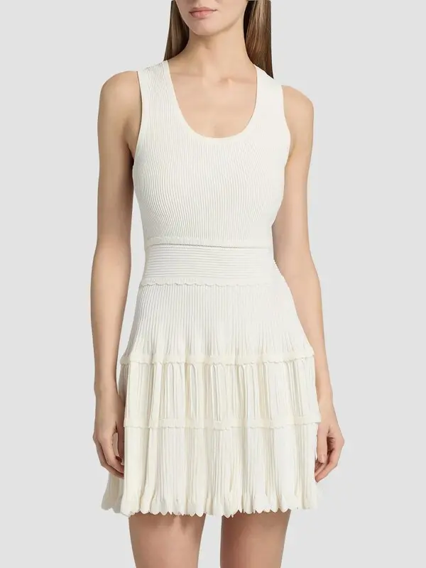 MILLY Suri Scallop-trim Fit & Flare Minidress