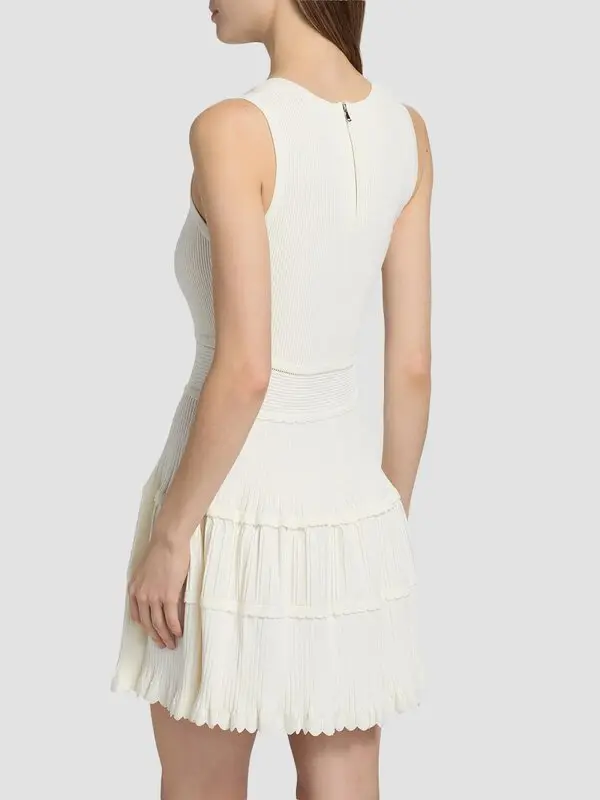 MILLY Suri Scallop-trim Fit & Flare Minidress