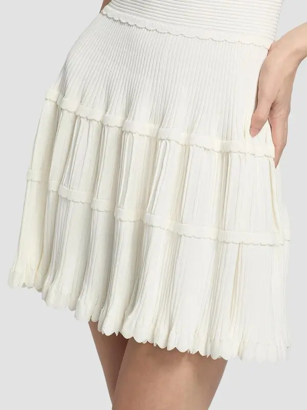 MILLY Suri Scallop-trim Fit & Flare Minidress