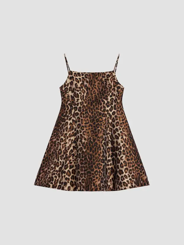 Givenchy Sliced Mini Dress In Leopard Jacquard