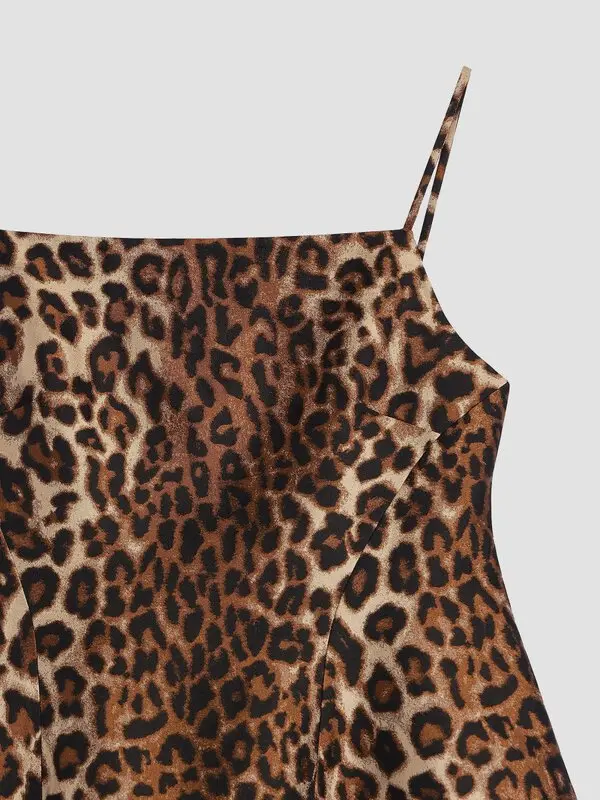 Givenchy Sliced Mini Dress In Leopard Jacquard