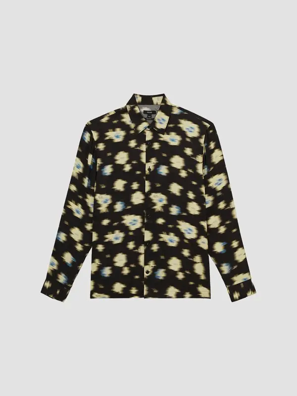 REISS Petal Blurred Floral Shirt