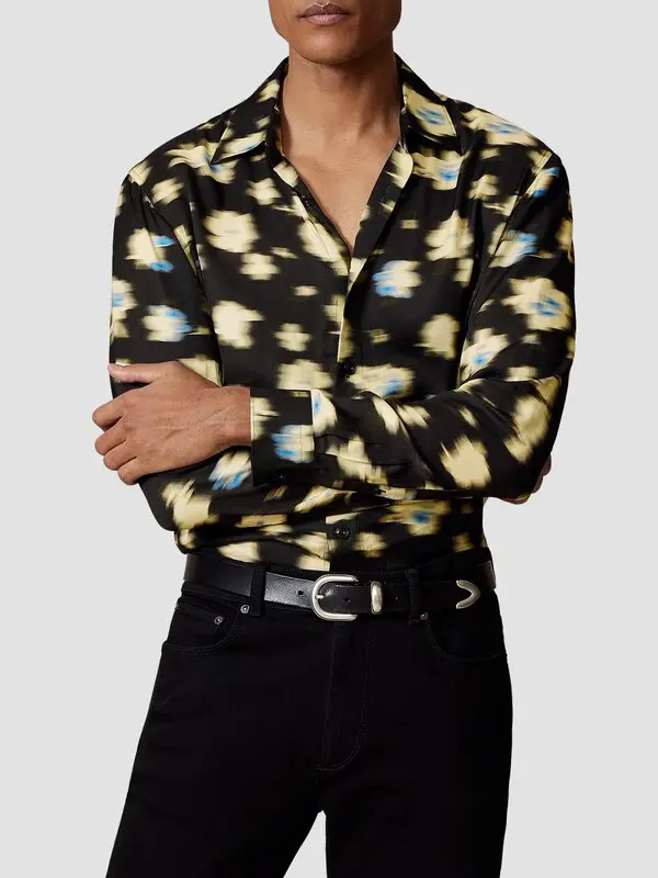 REISS Petal Blurred Floral Shirt
