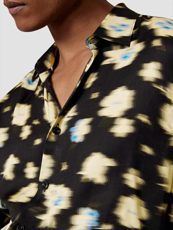 REISS Petal Blurred Floral Shirt