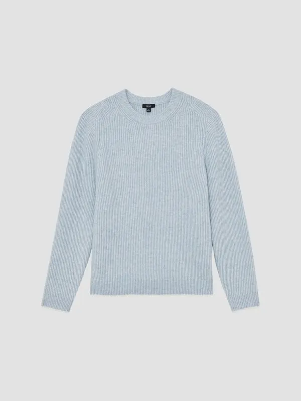REISS Crammond Brushed Wool-blend Sweater - Soft Blue