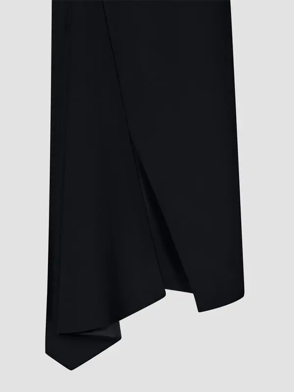 Givenchy Sliced Long Slashed Dress In Crepe Cady - Black