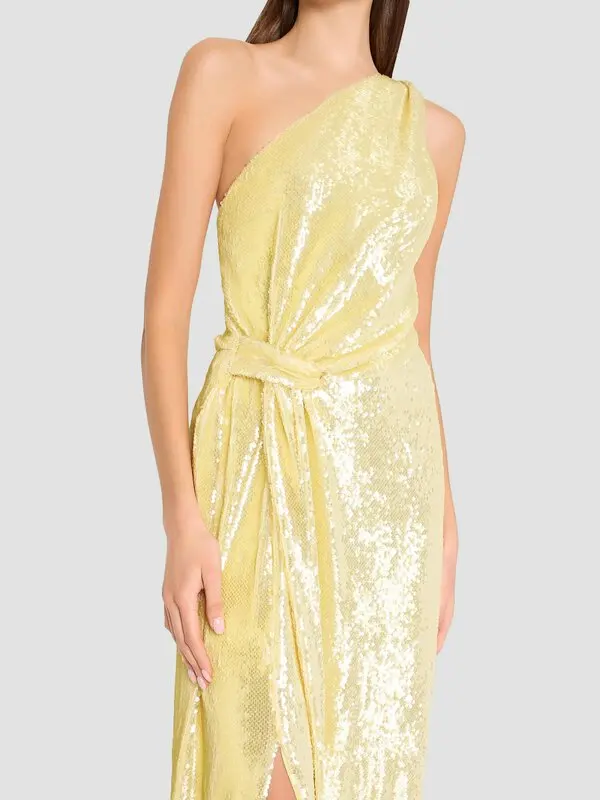 MILLY Porsha Sequined One-shoulder Gown