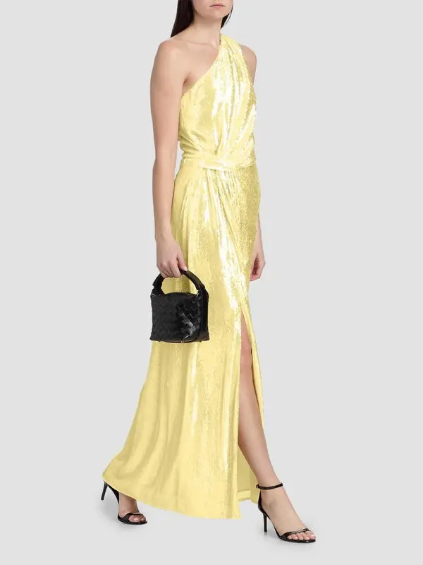 MILLY Porsha Sequined One-shoulder Gown