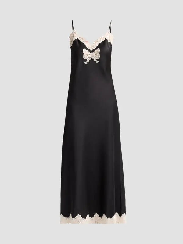 LoveShackFancy Lomira Lace-trim Crepe Midi Dress