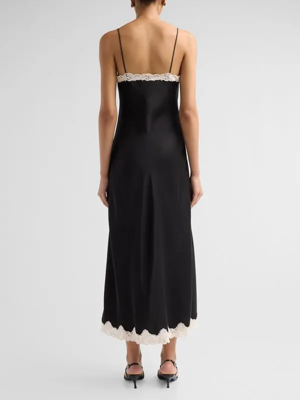 LoveShackFancy Lomira Lace-trim Crepe Midi Dress
