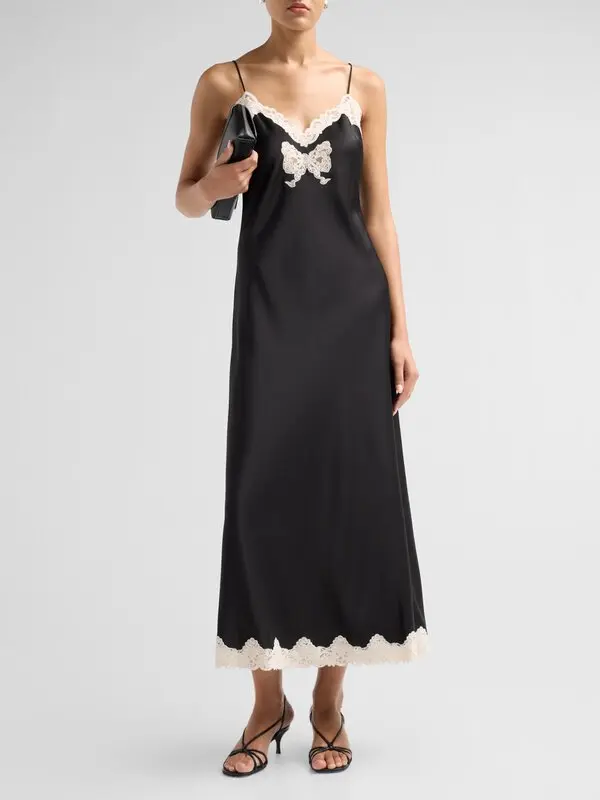 LoveShackFancy Lomira Lace-trim Crepe Midi Dress