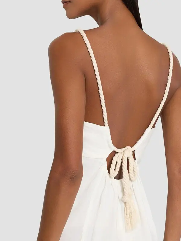 MILLY Linen A-line Midi-dress