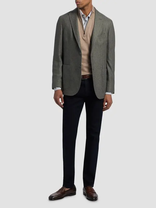 SAKS FIFTH AVENUE Collection Vertical Mini-striped Button-front Shirt - Grey