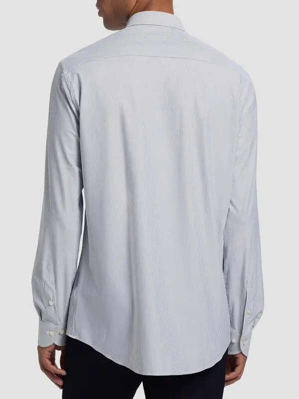 SAKS FIFTH AVENUE Collection Vertical Mini-striped Button-front Shirt - Grey