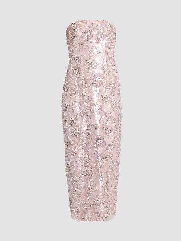 MILLY Jasmine Sequined Strapless Gown