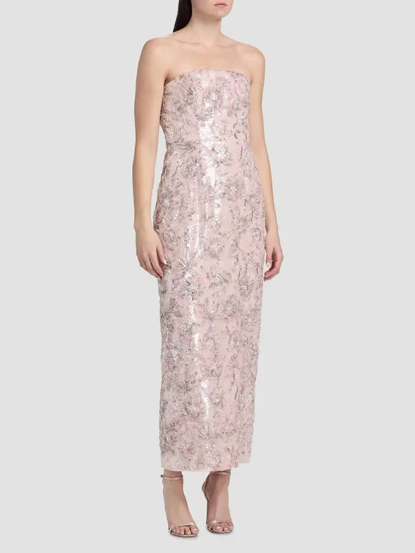 MILLY Jasmine Sequined Strapless Gown