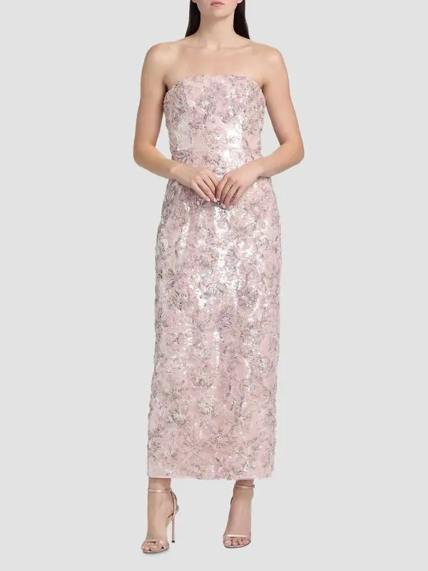 MILLY Jasmine Sequined Strapless Gown