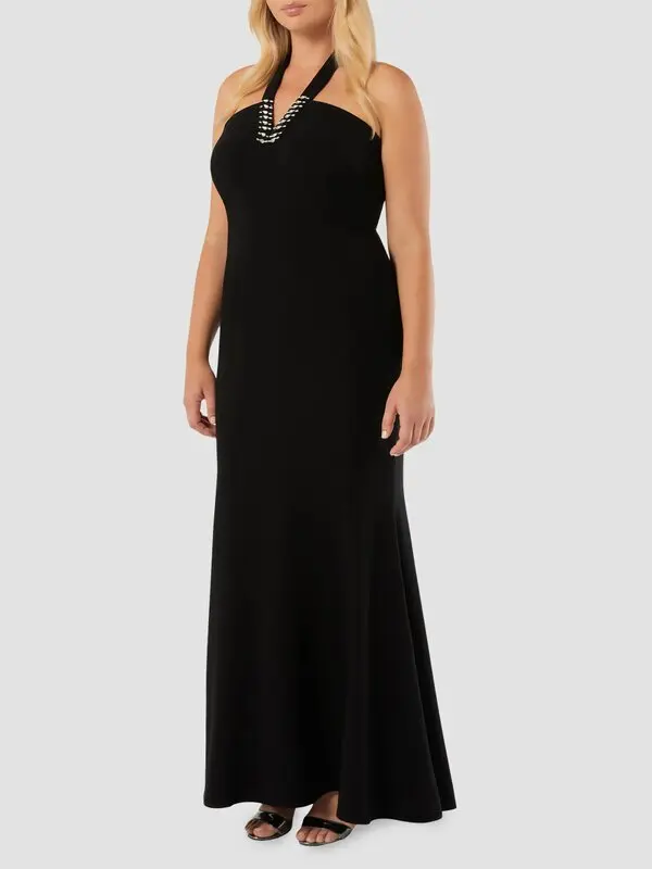Marina Rinaldi Embroidered Cady Dress And Cape