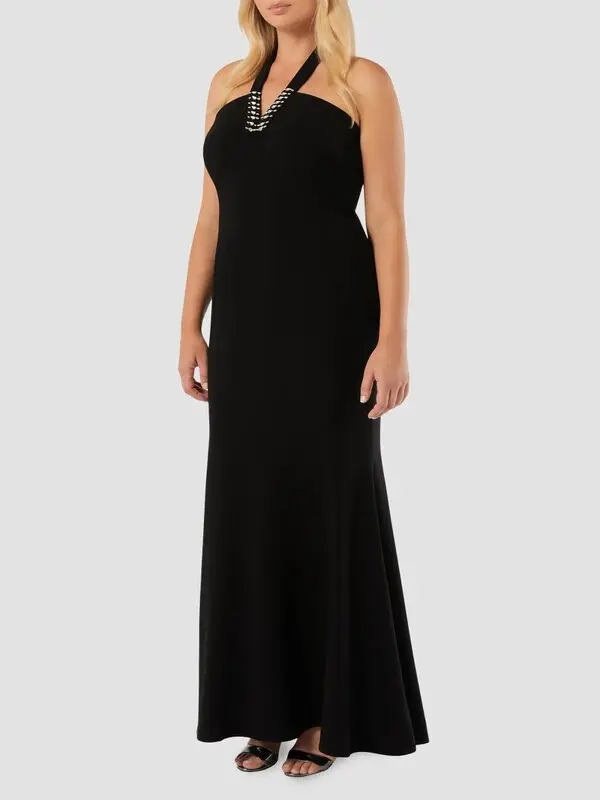 Marina Rinaldi Embroidered Cady Dress And Cape