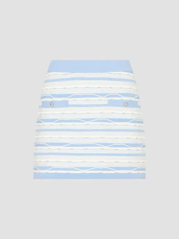 MILLY Sawyer Striped Knit Miniskirt